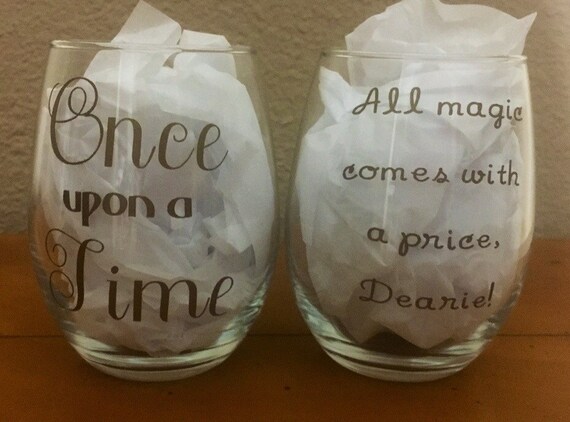 Once Upon A Time Stemless Wine Glass Set Etsy
