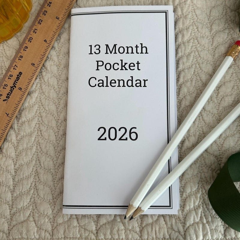 2026 Monthly Pocket Calendars - Etsy