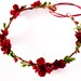Deep Red Velvet Flower Crown. Burgundy Floral Crown . Red - Etsy