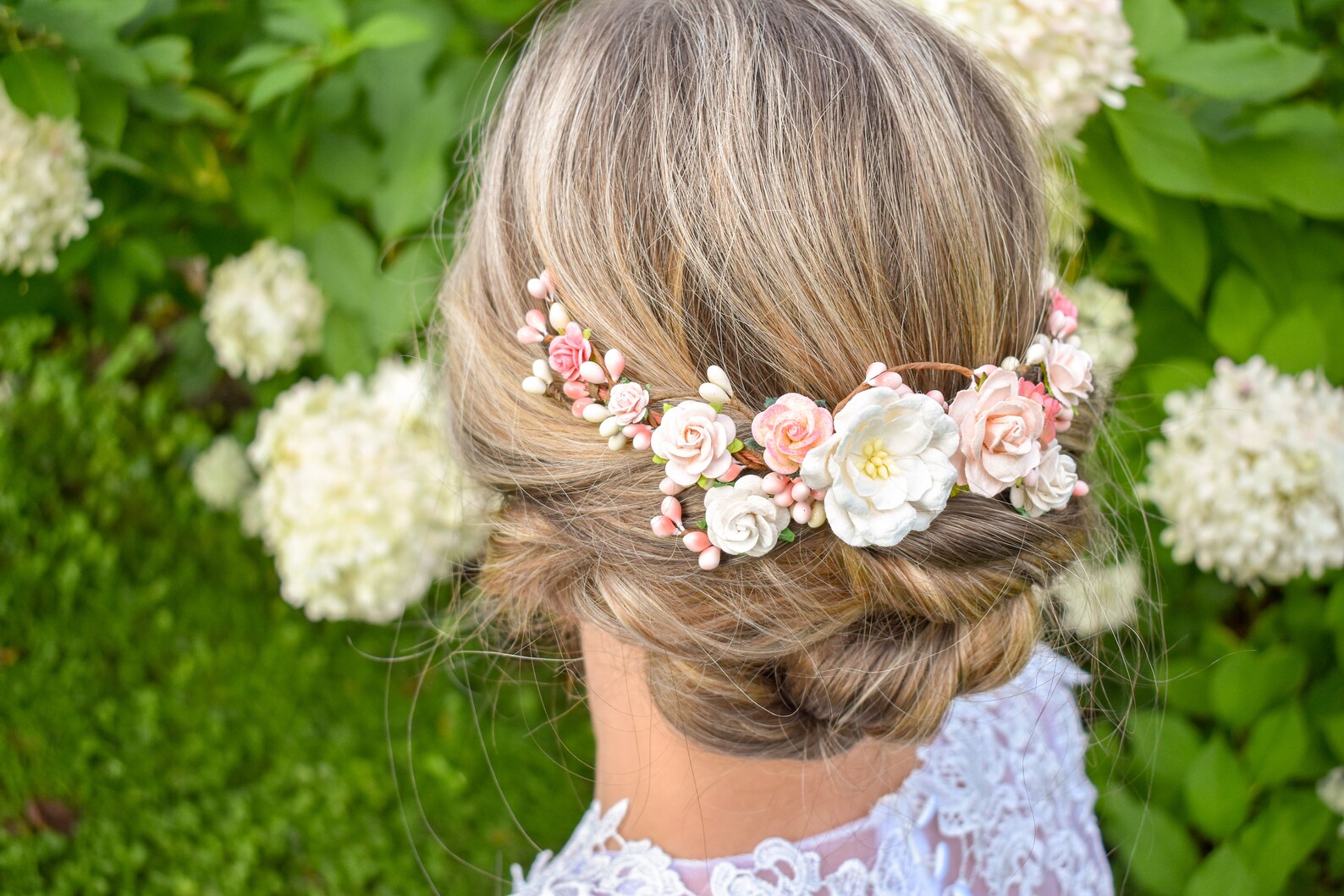 Blush, Coral, and Ivory Bridal Headpiece Coral Headpiece. Fall Wedding ...