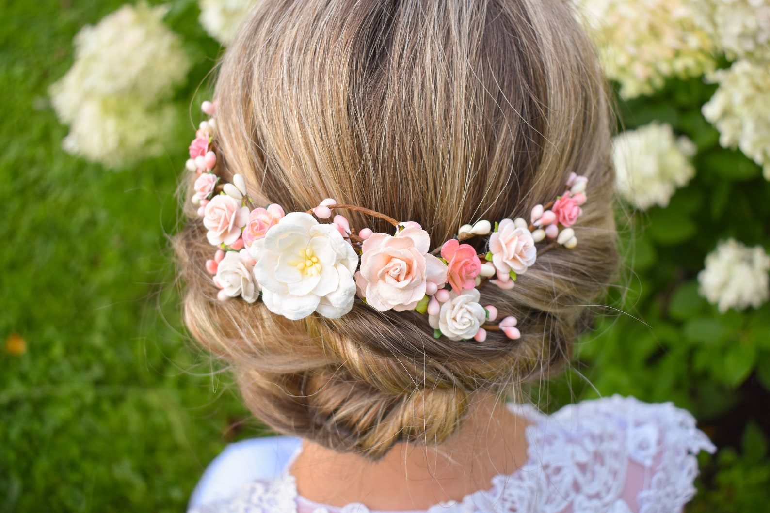 Blush, Coral, and Ivory Bridal Headpiece Coral Headpiece. Fall Wedding ...