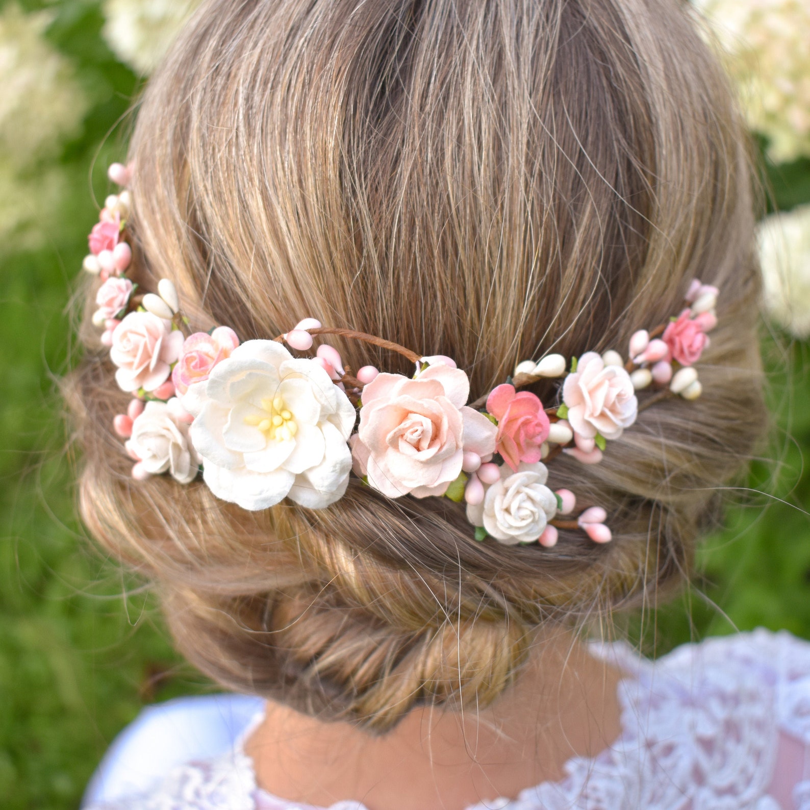 Blush, Coral, and Ivory Bridal Headpiece Coral Headpiece. Fall Wedding ...