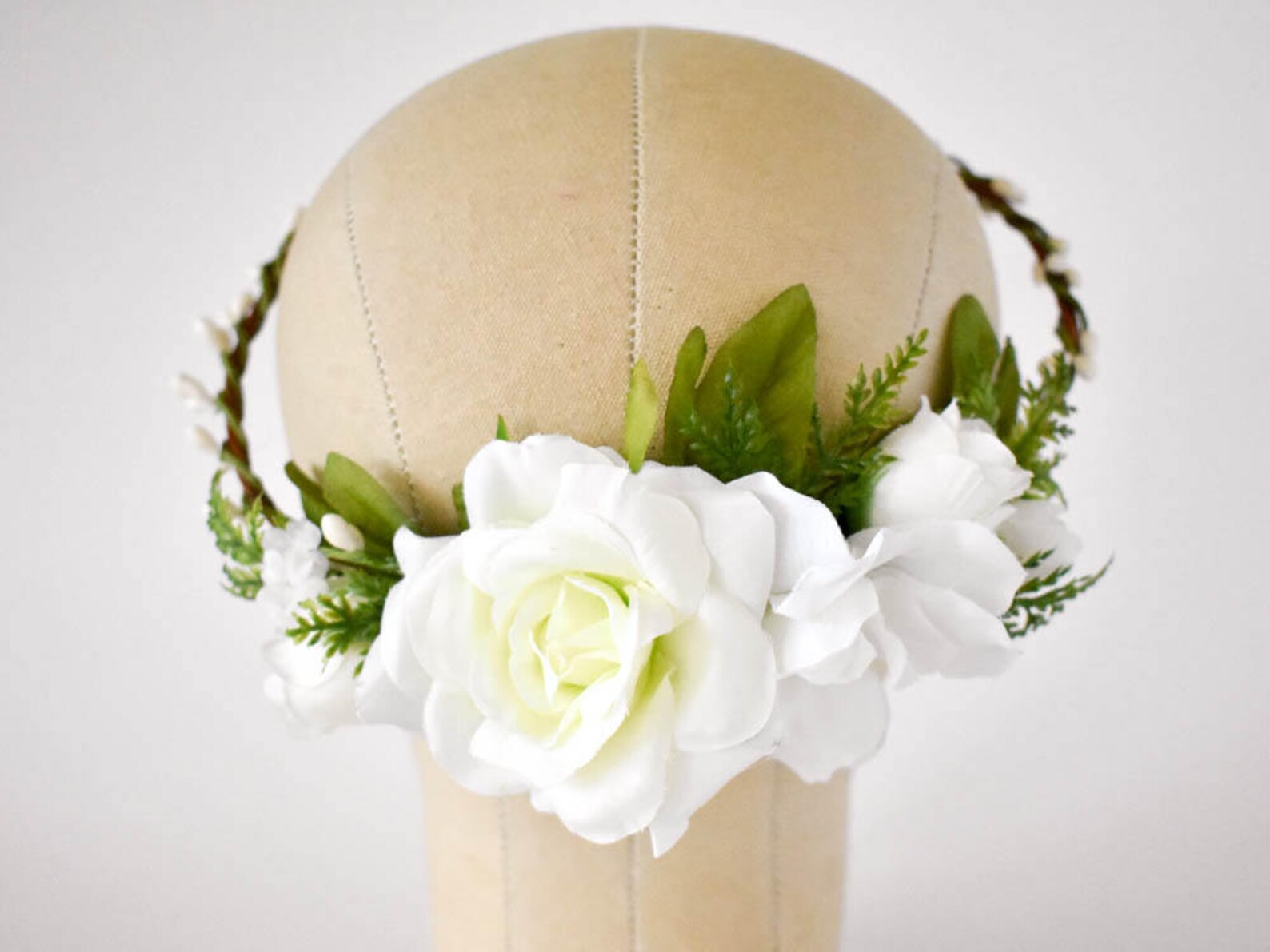 White Flower Crown. White Bridal Headpiece. White Wedding Headpiece ...