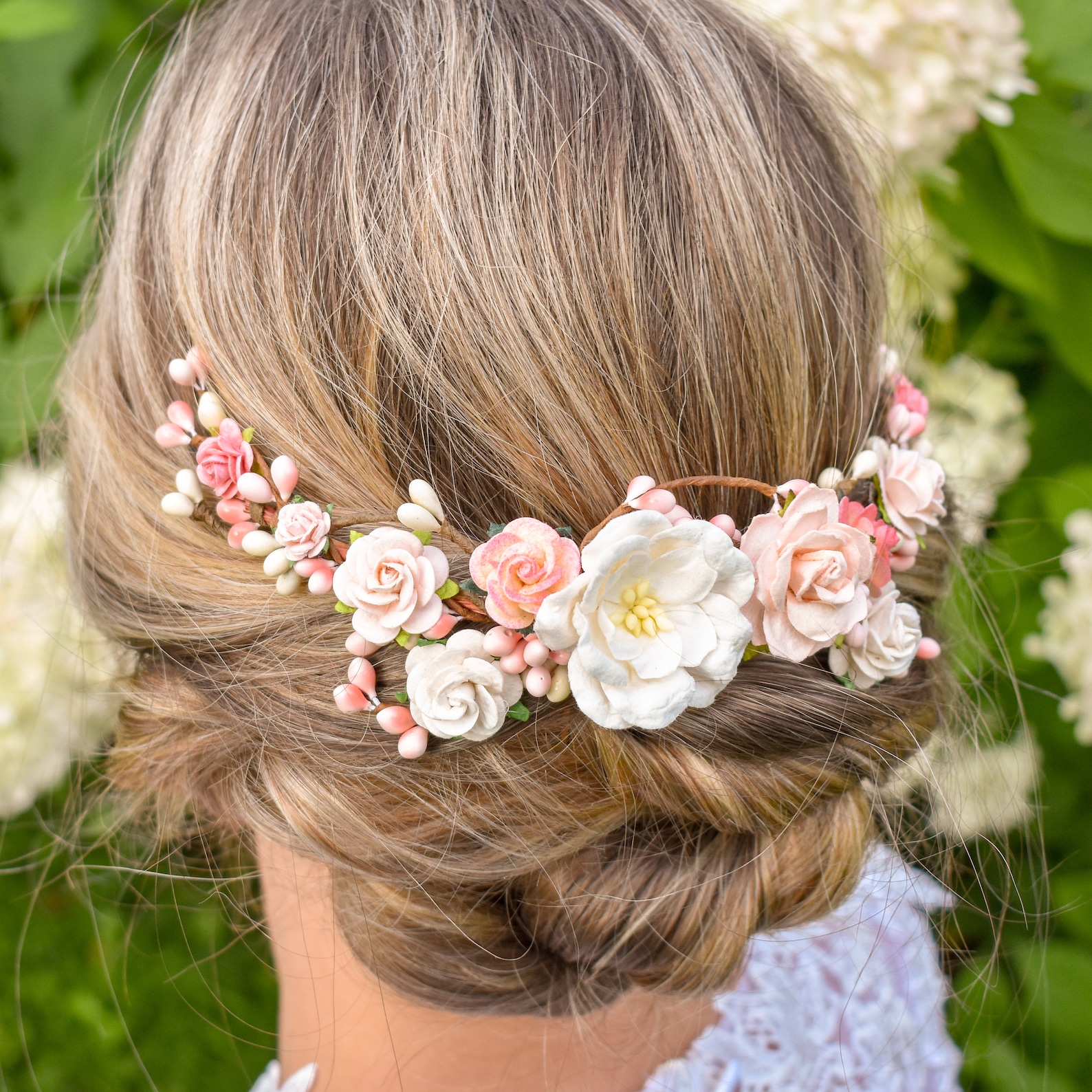 Blush, Coral, and Ivory Bridal Headpiece Coral Headpiece. Fall Wedding ...