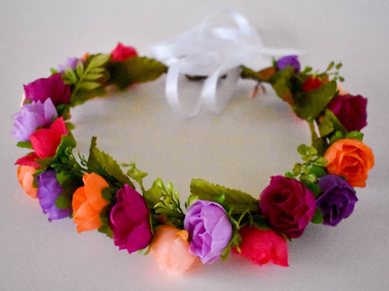 Rose Flower Crown Purple Floral Crown Colorful Floral Crown - Etsy