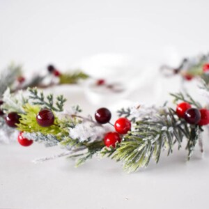 Christmas Crown, Holiday Flower Crown. Burgundy and Red Berry Crown ...