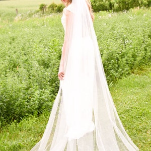Soft Full Ballet Length Veil. Simple Smooth Cut Edge Veil. Bridal Veil ...