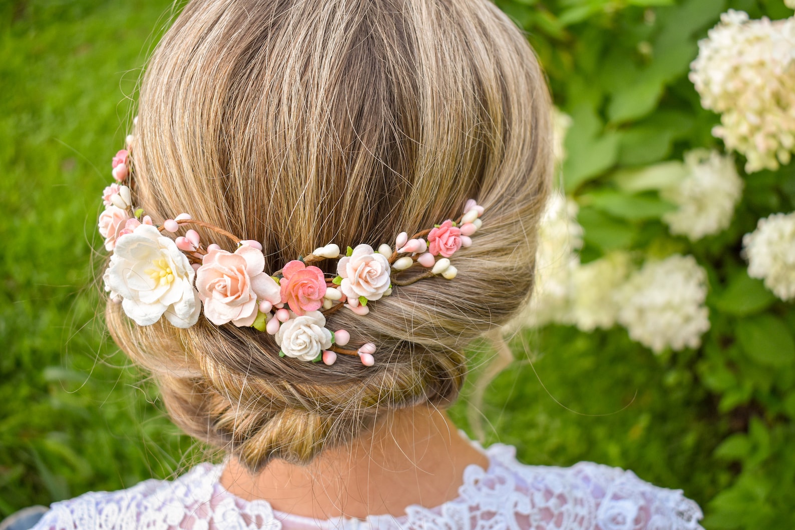 Blush, Coral, and Ivory Bridal Headpiece Coral Headpiece. Fall Wedding ...