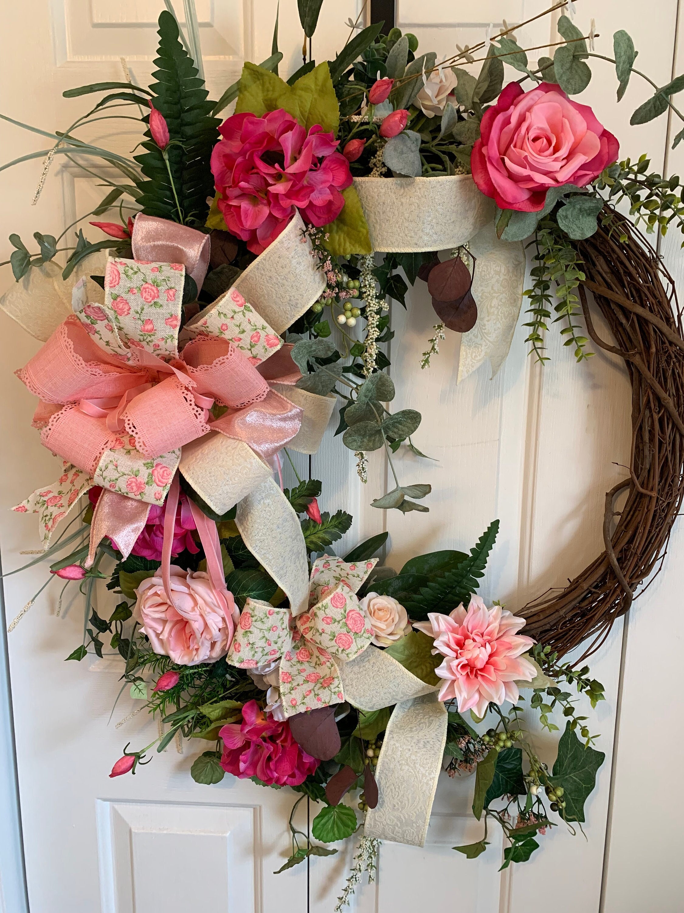 Spring Summer Floral Wreath, in With a New Wreath, Out With the Old ...
