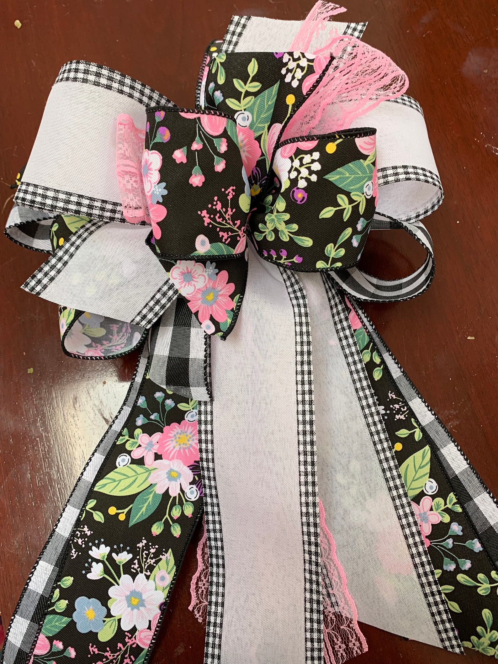 Colorful Pink Bow, Fun Bow, for a Child's Room, Party Decor, Wreath Bow ...