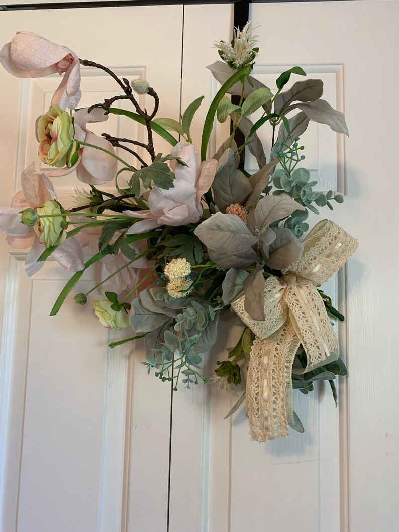 Magnolia Upright Swag, Great Gift, Calming Colors for an Entryway, Door ...