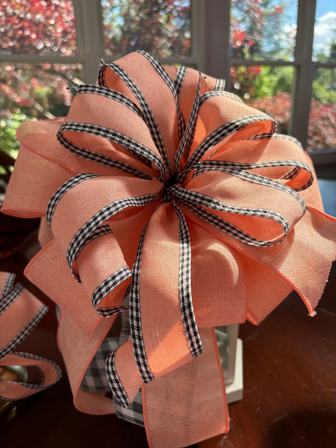 Four Seasons Salmon and Black Bow to Refresh a Wreath or Swag, Basket ...
