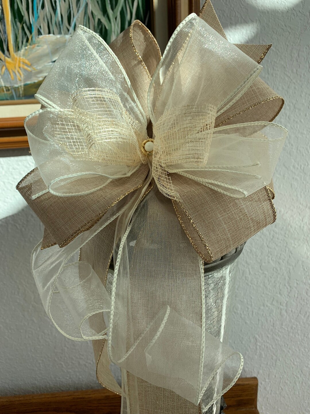 Country Elegant Bow, Lantern Bow, Upgrade a Wreath, Baby Photo Shoot ...