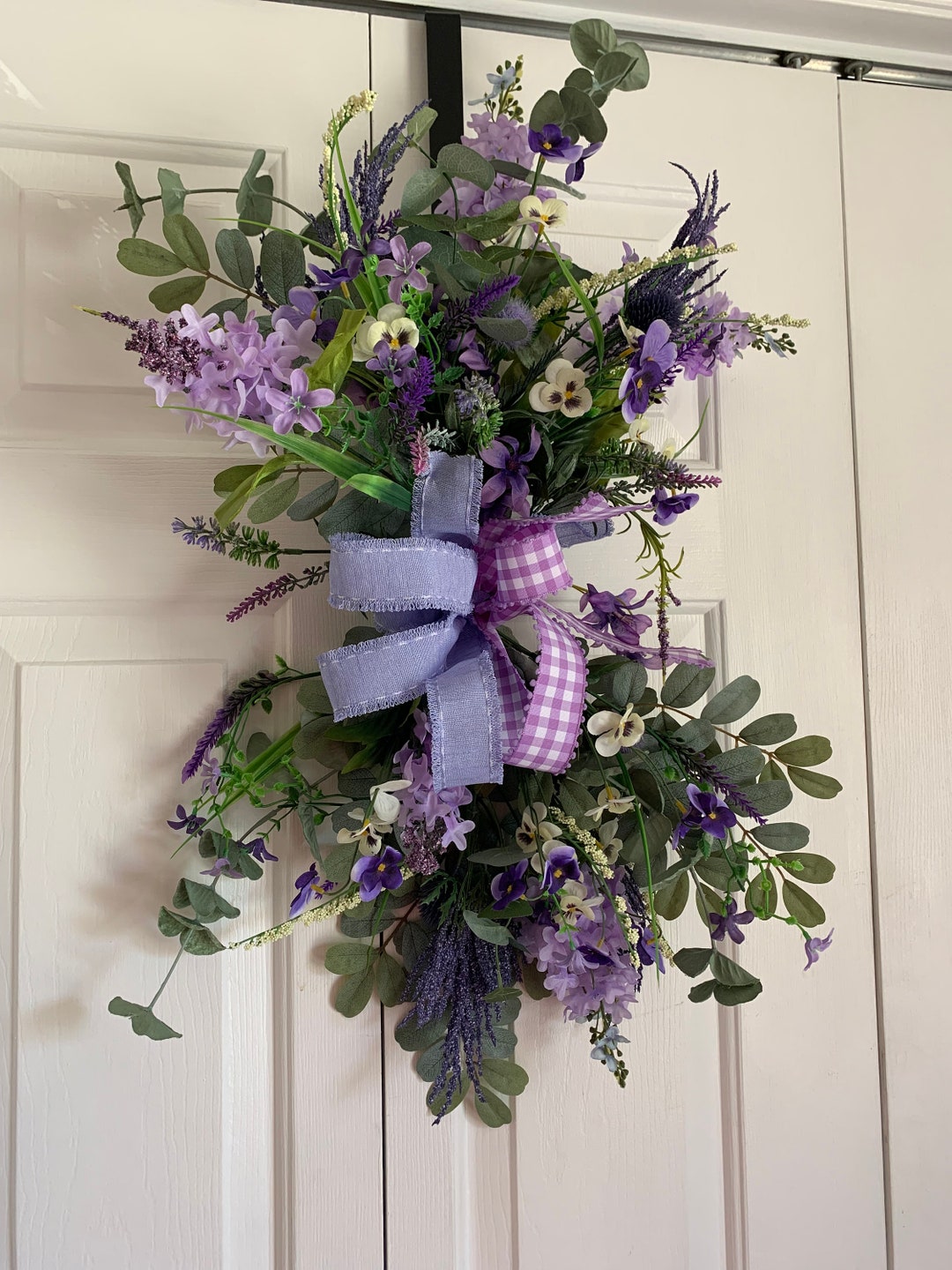 PURPLE Swag, Table Centerpiece, Contemporary Home Decor, Cottage Swag ...