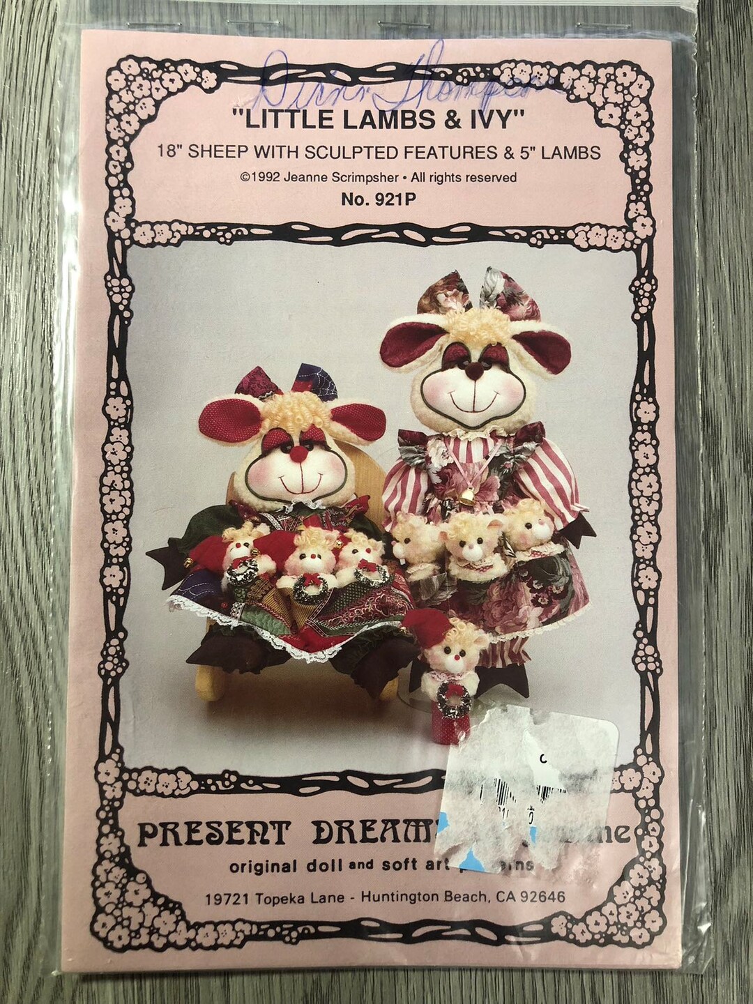 Little Lambs & Ivy 18'' Sheep With Sculpted Features 5 '' Lambs Sewing ...