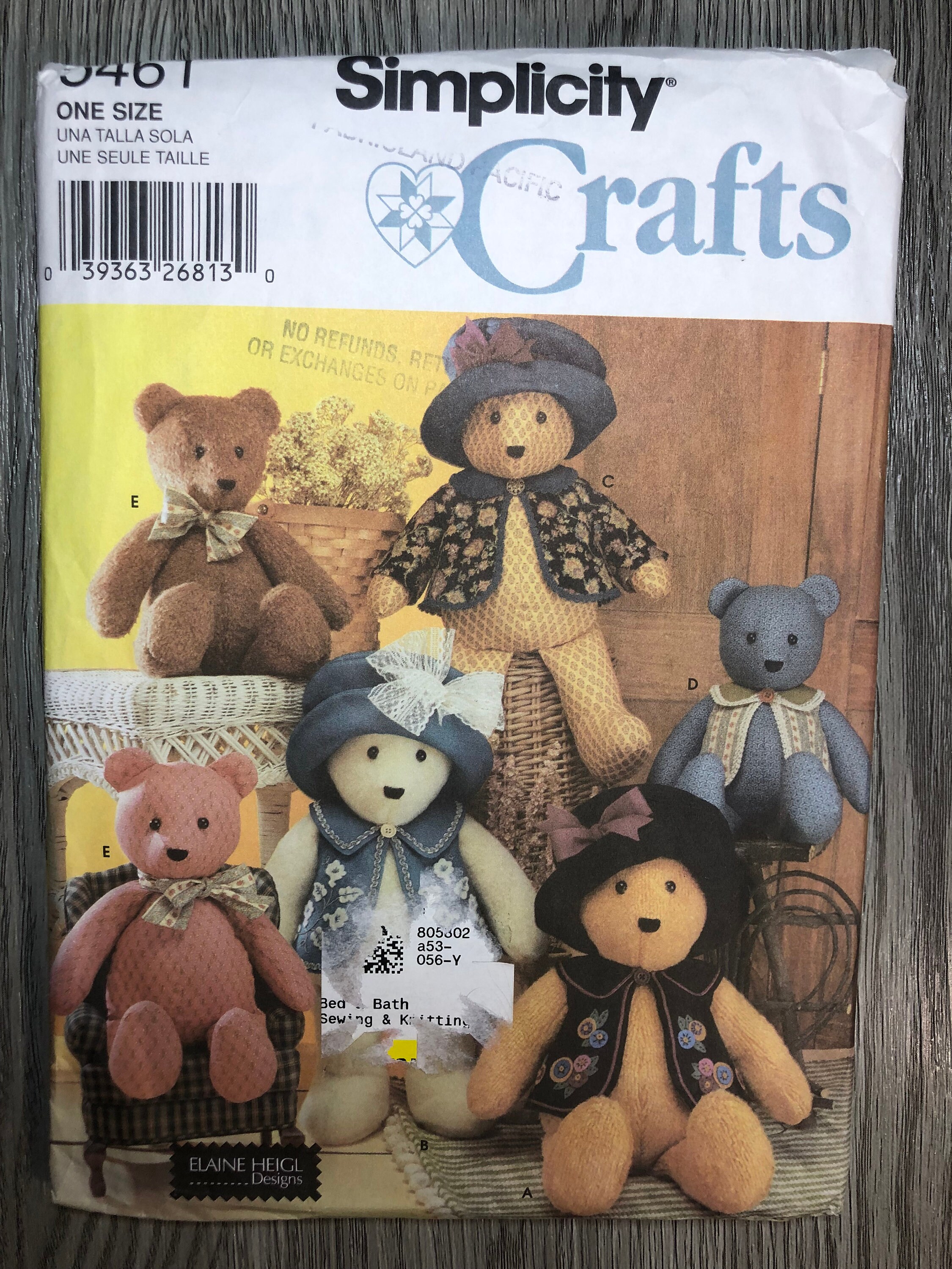 18-inch and 22-inch Bears With Accessories Simplicity Crafts 18-inch and 22-inch Bears With Accessories Simplicity Crafts