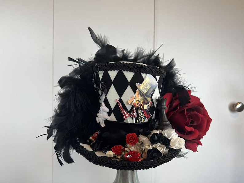 Alice in Wonderland Mini Top Hat: Mad Hatter Tea Party Fascinator - Etsy