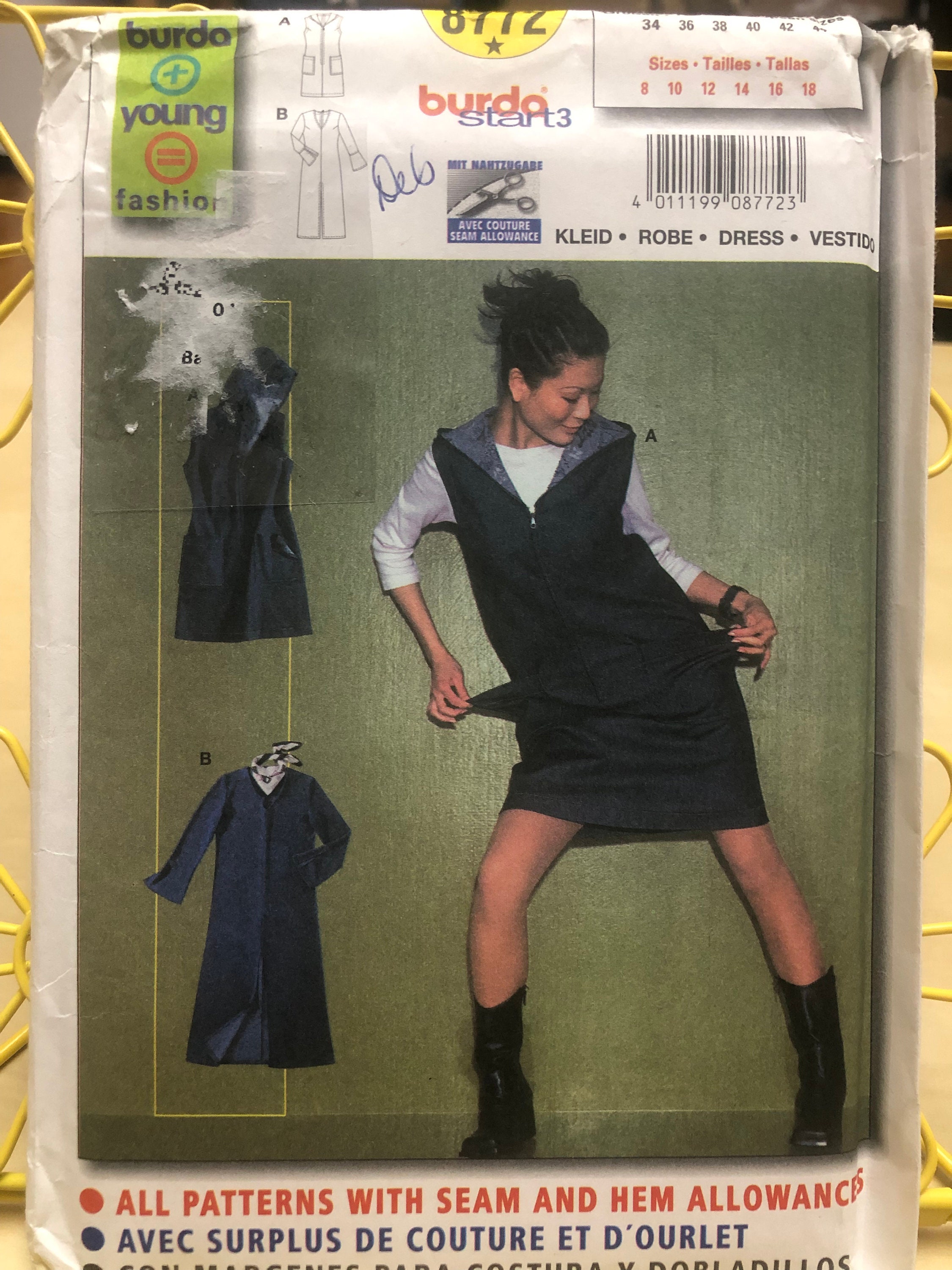 Burda 8772 Sewing Pattern: Women's Hooded Jumper Dress (size 8-18) - Etsy