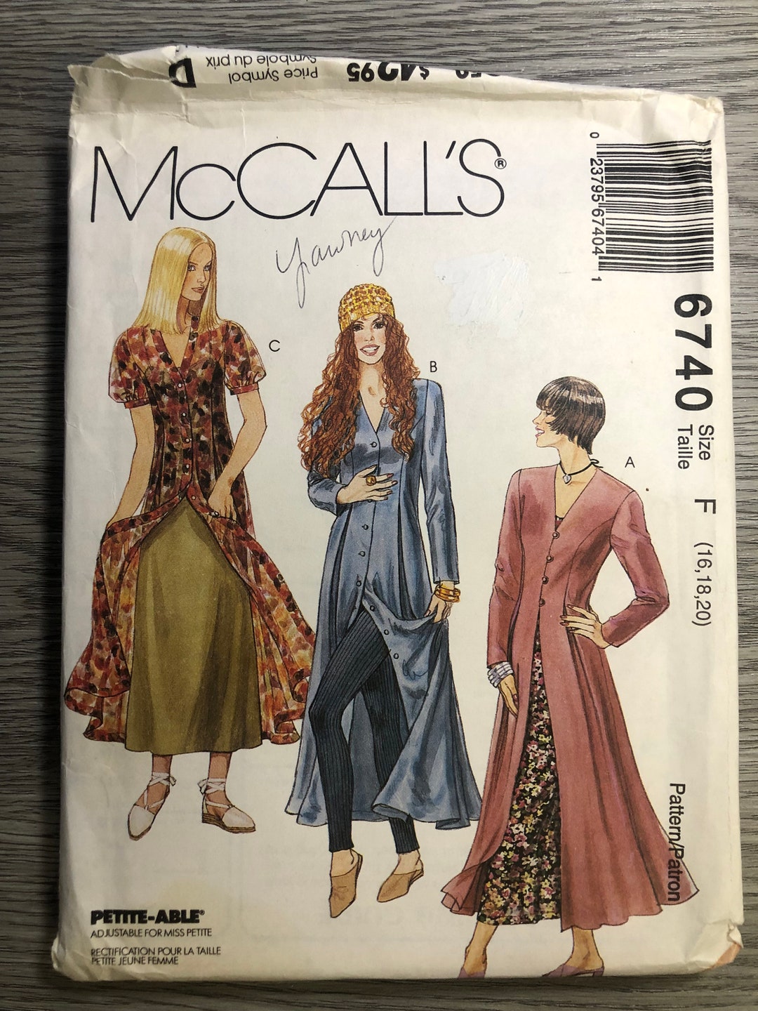 Mccall's 6703 Sewing Pattern Uncut Vintage 70s Pattern LONG Sleeve ...