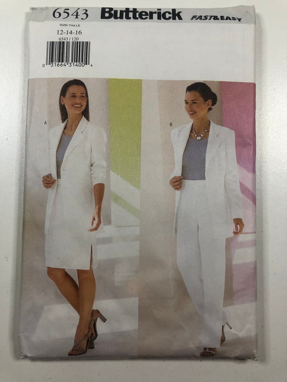 Butterick 6543 Sewing Pattern Womens Loose-fitting Jacket | Etsy