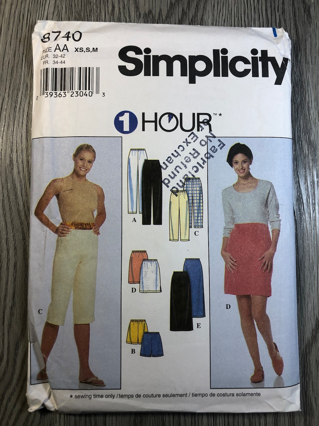 Simplicity Sewing Pattern 8740 - 1 Hour Sewing Pattern -pants, Shorts ...