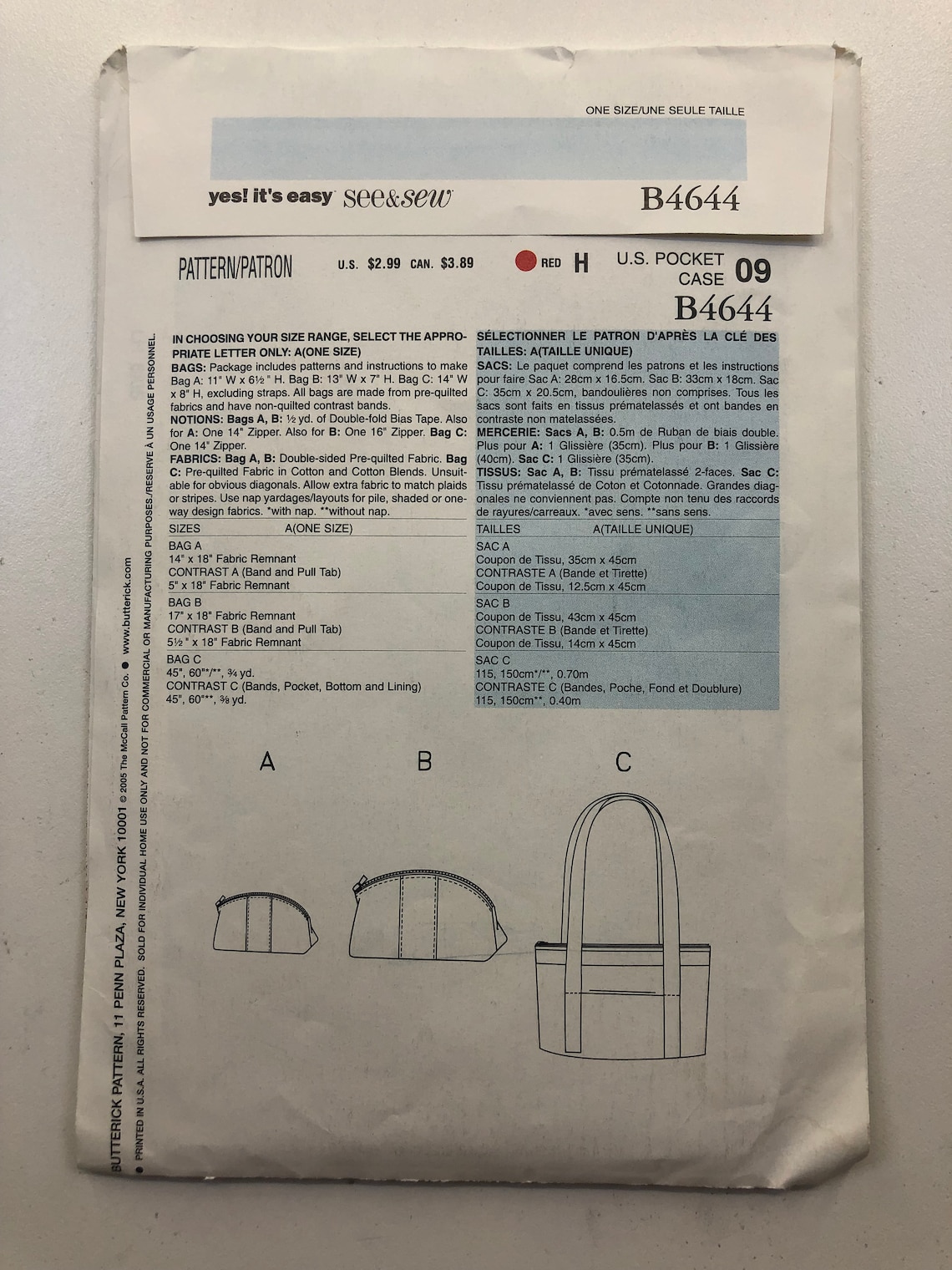 See & Sew Sewing Pattern B4644 - Etsy