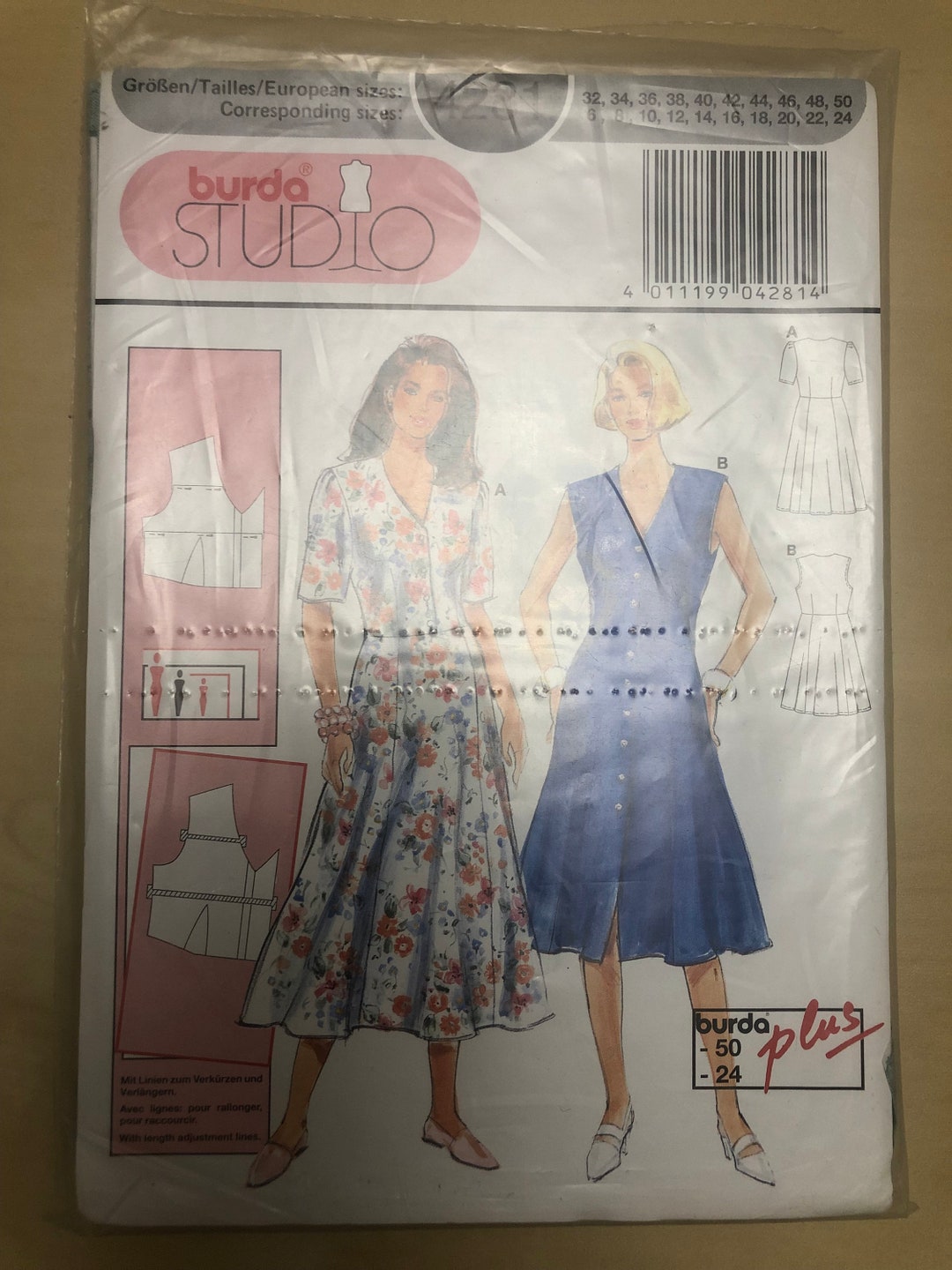 Burda 4281 Sewing Pattern , Size 6-24 Burda 4281 Summer Dress Size 6 to ...