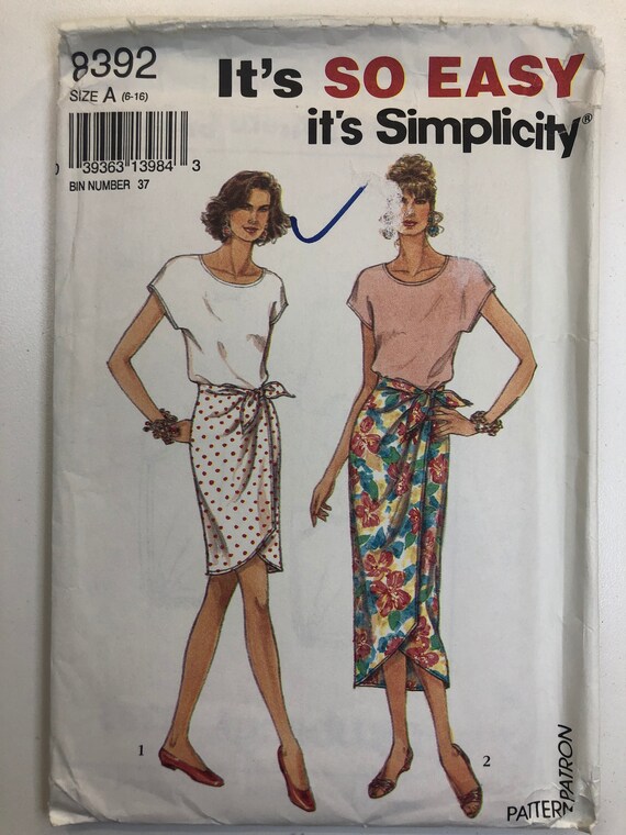 Simplicity 8392 Sewing Pattern Uncut Size 6-16 Mock Sarong in | Etsy