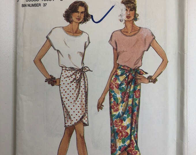 Simplicity 8392 Sewing Pattern Uncut Size 6-16 Mock Sarong in Two ...