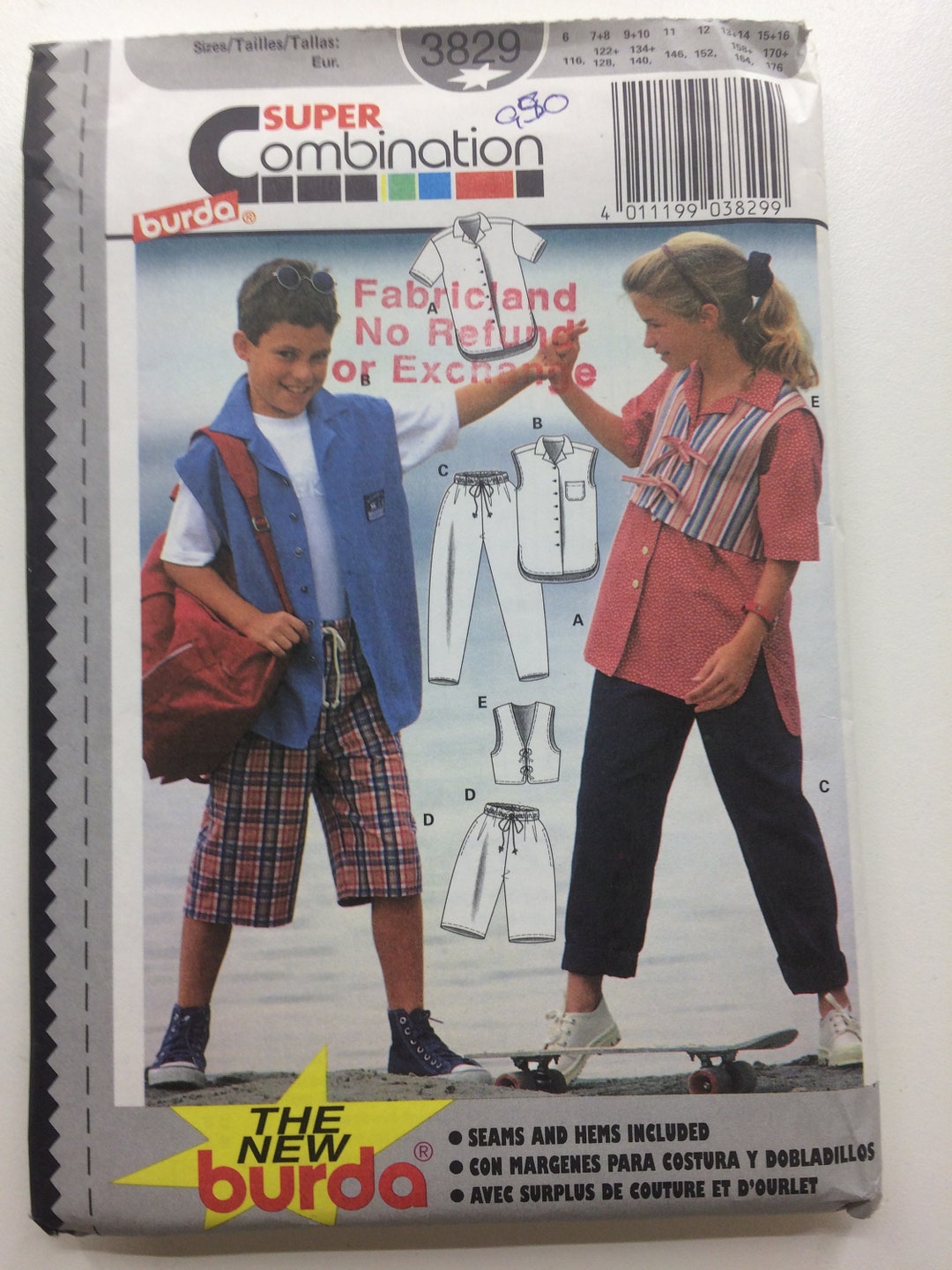 Burda 3829 Shirt and Pants Pattern - Patron De Chemise Et De Pantalon ...