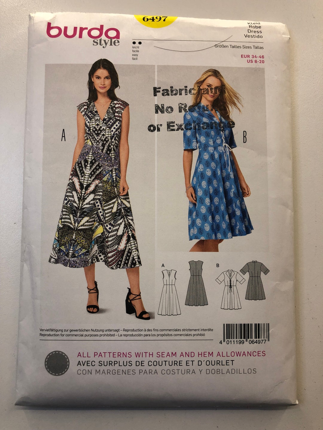 Burda 6497 Uncut Burda Sewing Pattern 6497 Shirt Dress Lace up Bodice ...