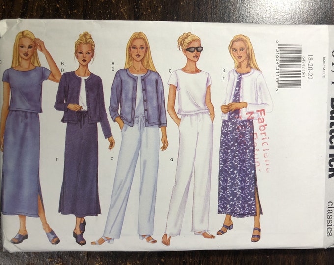 Butterick 6474 Sewing Pattern Uncut 2000s Misses Jacket Top Dress Skirt ...