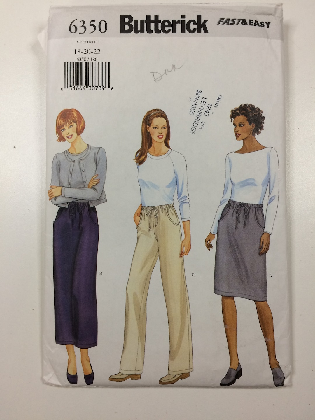 Butterick 6350 Sewing Pattern Misses' Petite Skirt & Pants UNCUT - Etsy