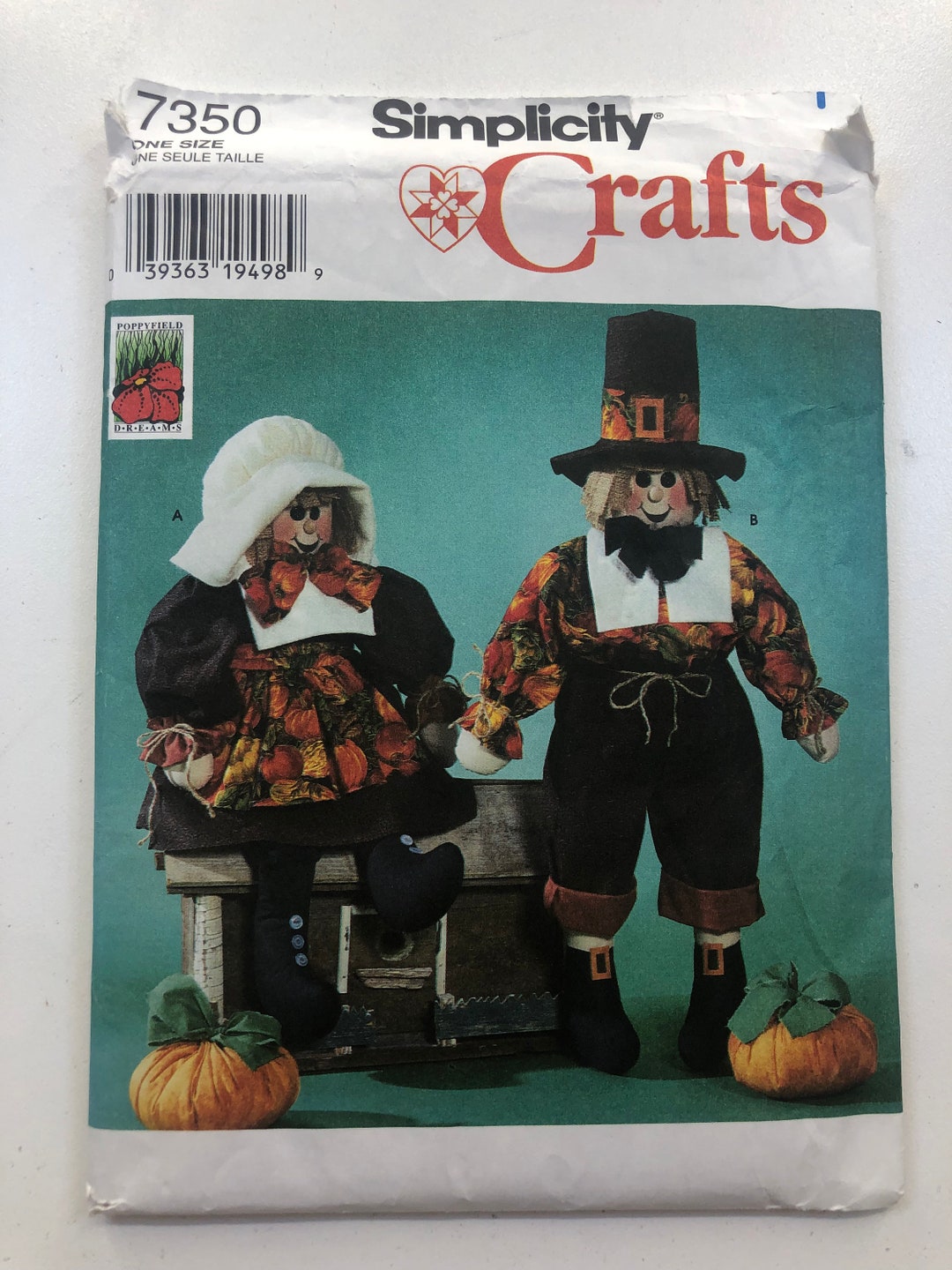 Pilgrim Dolls Sewing Pattern: Simplicity 7350, 28" Stuffed Dolls ...