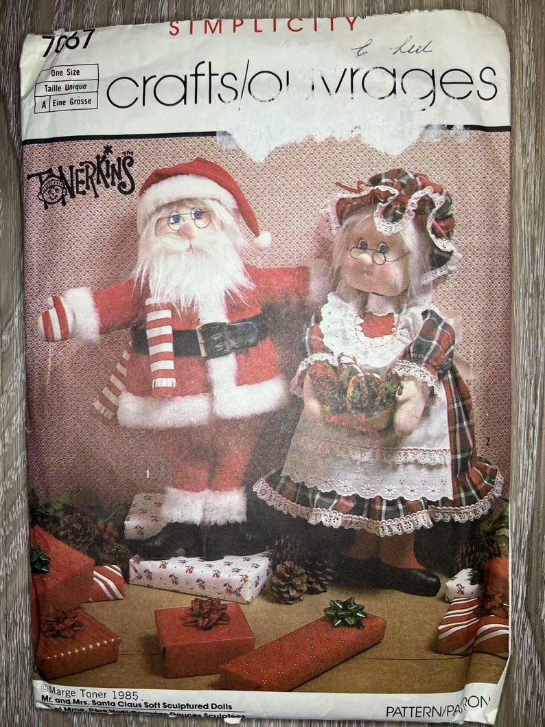 Simplicity Sewing Pattern: Rag Doll, Stuffed Cat, Felt Dolls, Santa ...