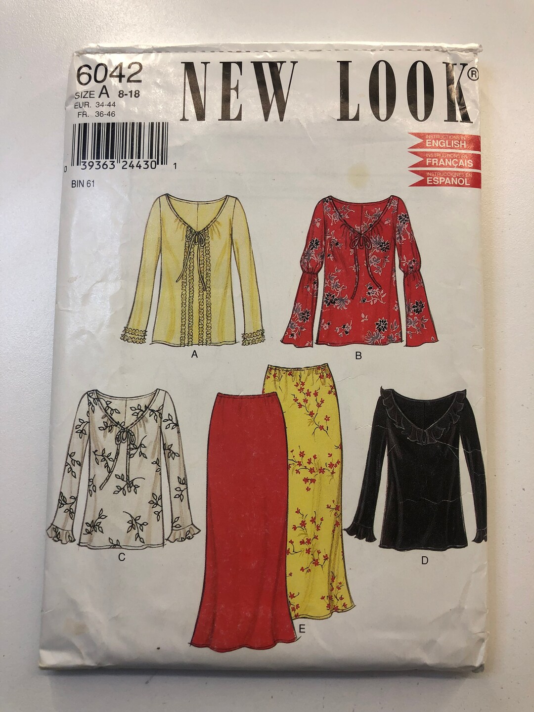 New Look Pattern 6042 Sewing Pattern for Blouse & Long Skirt W - Etsy