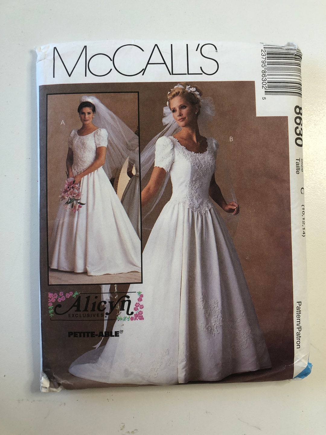 Mccall's Bridal Gown Sewing Pattern 8630, Sizes 10-14 - Etsy