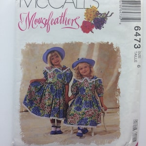Mccall's 6473 Sewing Pattern, Girl's Dress Button Front Pin Tuck ...