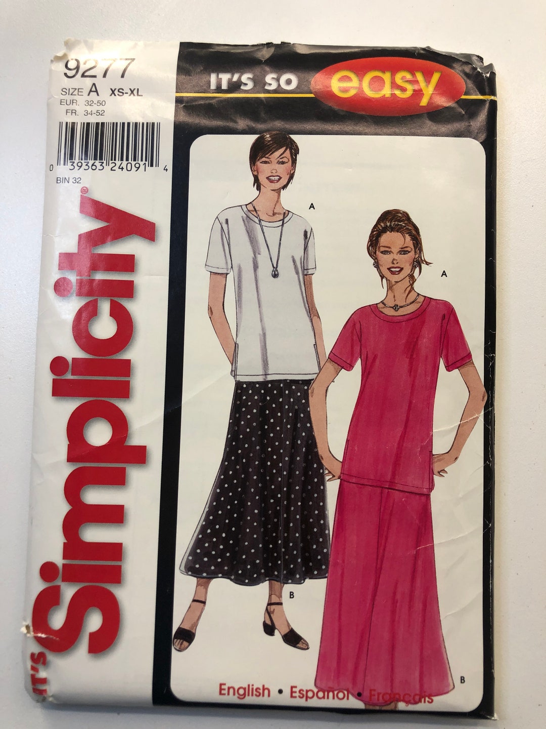 Simplicity Sewing Pattern 9277 Misses' Top and Skirt Sewing Pattern ...
