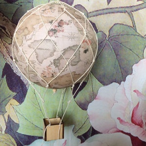 MAP Hot Air Balloon ,decorations, Nursery Decor Mobile, Hot Air Balloon ...