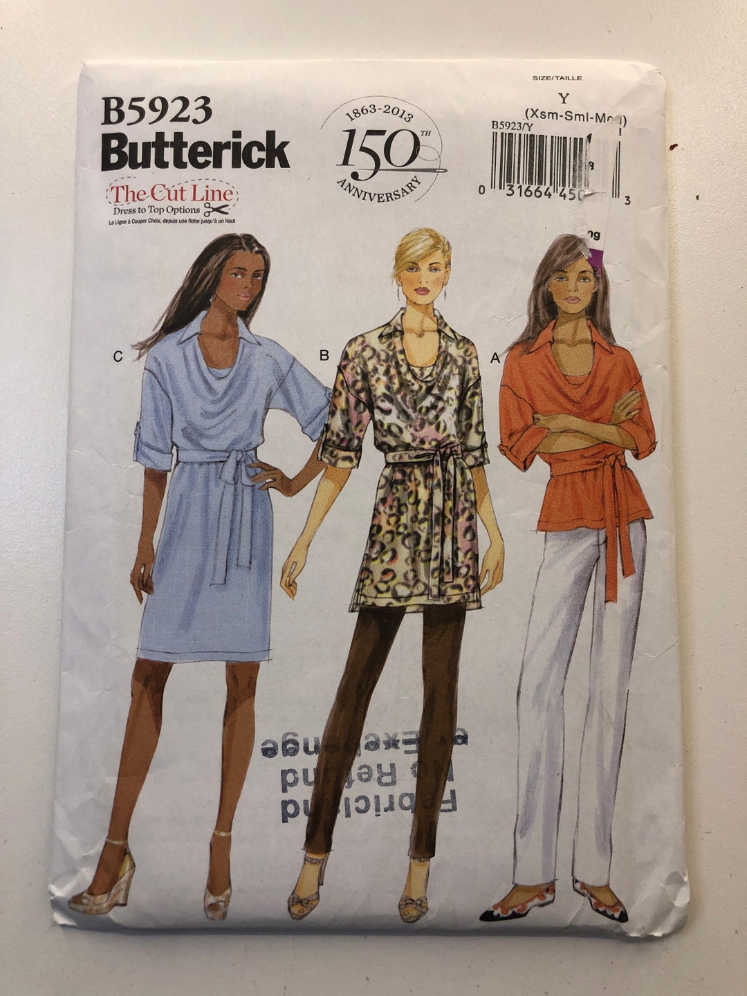 Butterick 6057 Sewing Pattern Misses Top Tunic Dress and Belt Pattern ...