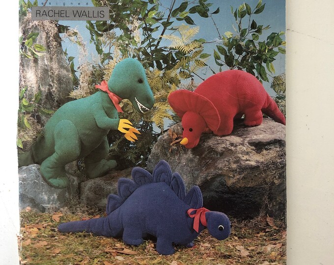 Butterick 5753 Uncut Sewing Pattern Vintage 80's Dinosaur Stuffies ...