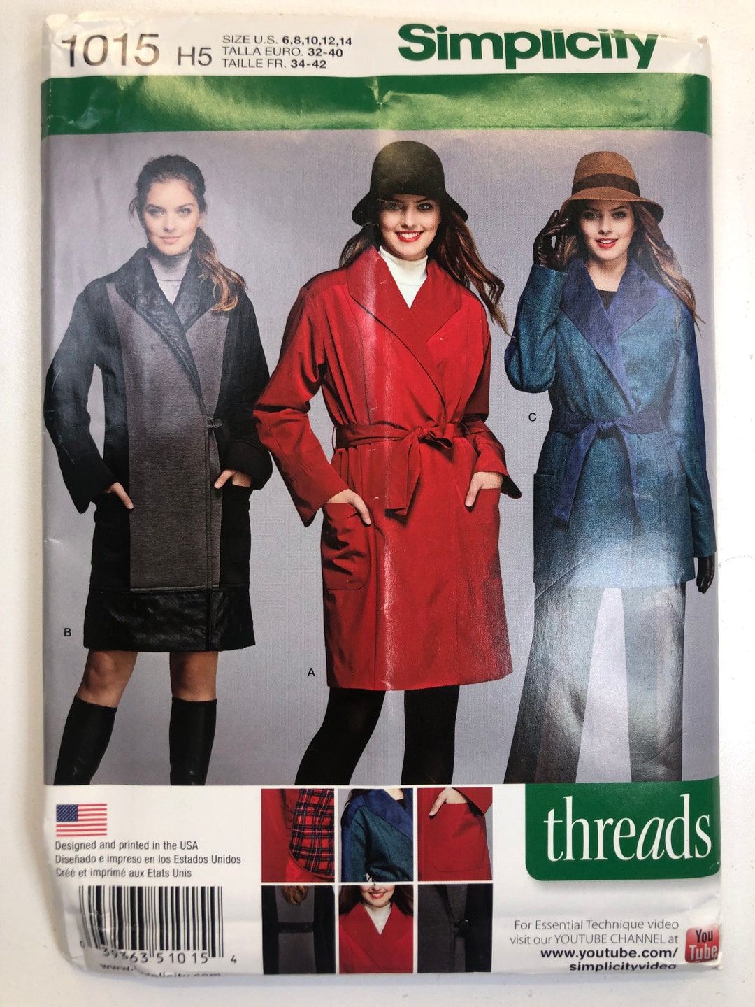 Simplicity 1015 Sewing Pattern UNCUT Size 6-14 OR 16-24 Misses Miss ...