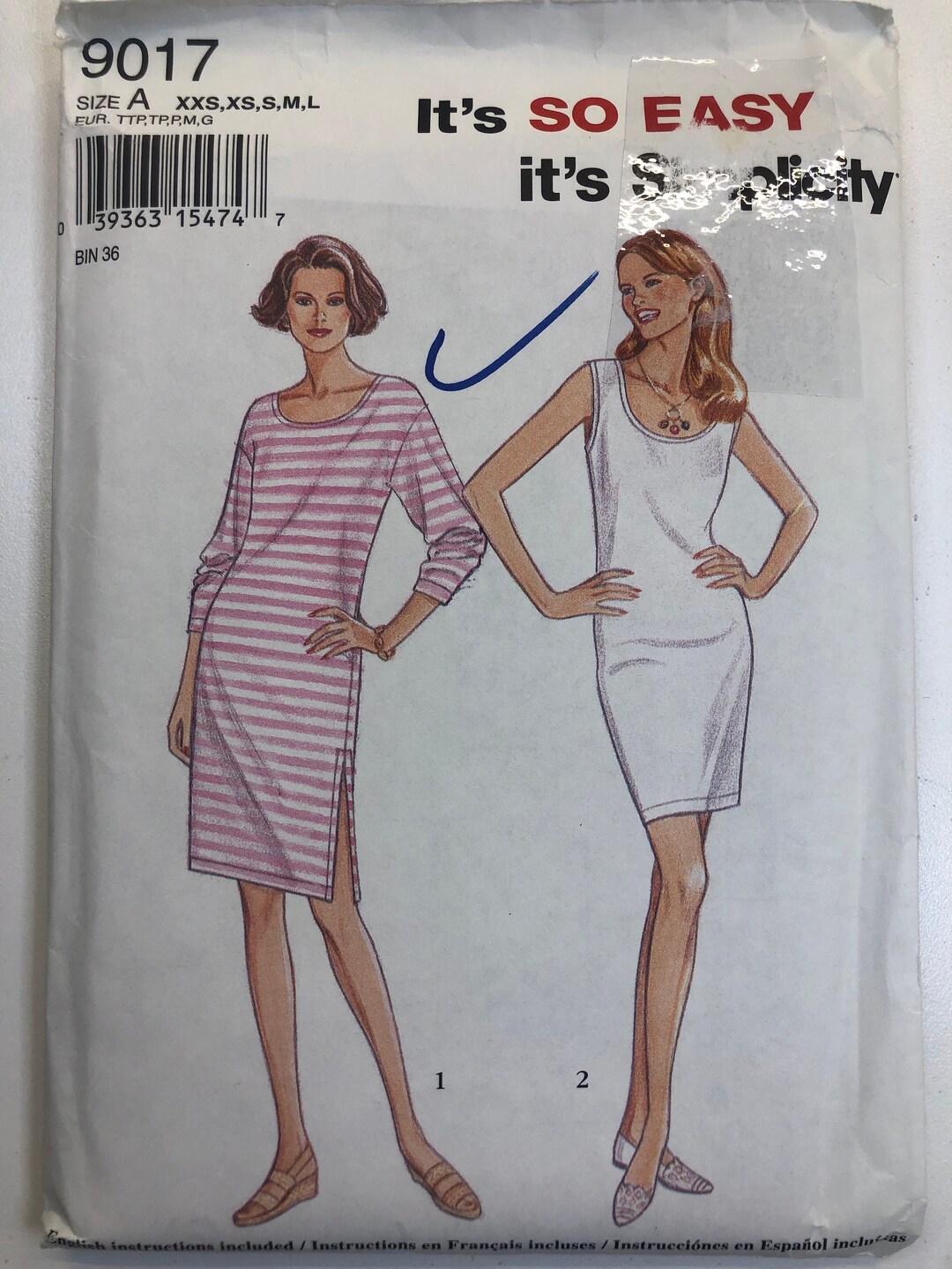 Vintage Simplicity 9017 Sewing Pattern Uncut, Dress Pattern Size Xxs-l ...
