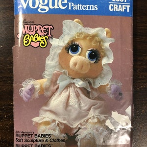 Vogue 8967 Sewing Pattern 80's Jim Henson's Muppet Babies Baby Miss ...