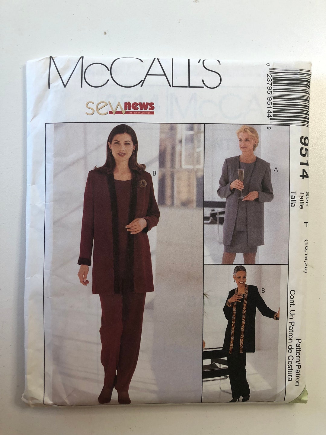Mccall's 9514 Sewing Pattern, Mccall’s 9514 Women’s Jacket, Top, Pants ...