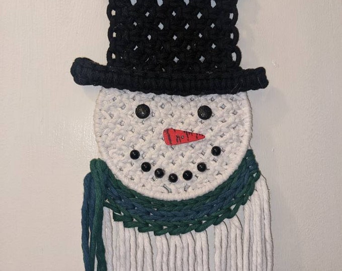 Macrame Snowman Wall Hanging, Winter Christmas Decor, Free Shipping - Etsy