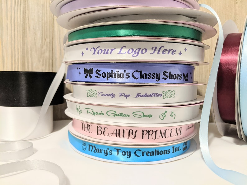 10-200 Yards 5/8 Inches Wide Personalized Logo Ribbon Roll for All ...
