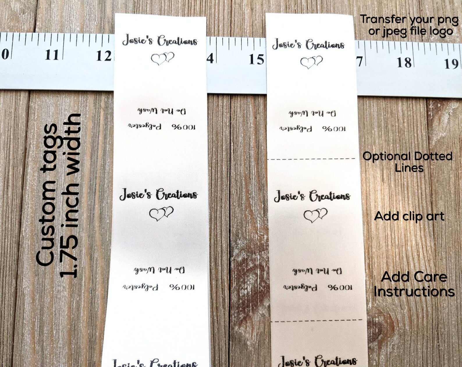 10-1000 Personalized Clothing Tag/labels 1.75 Inches Wide Custom Fabric ...