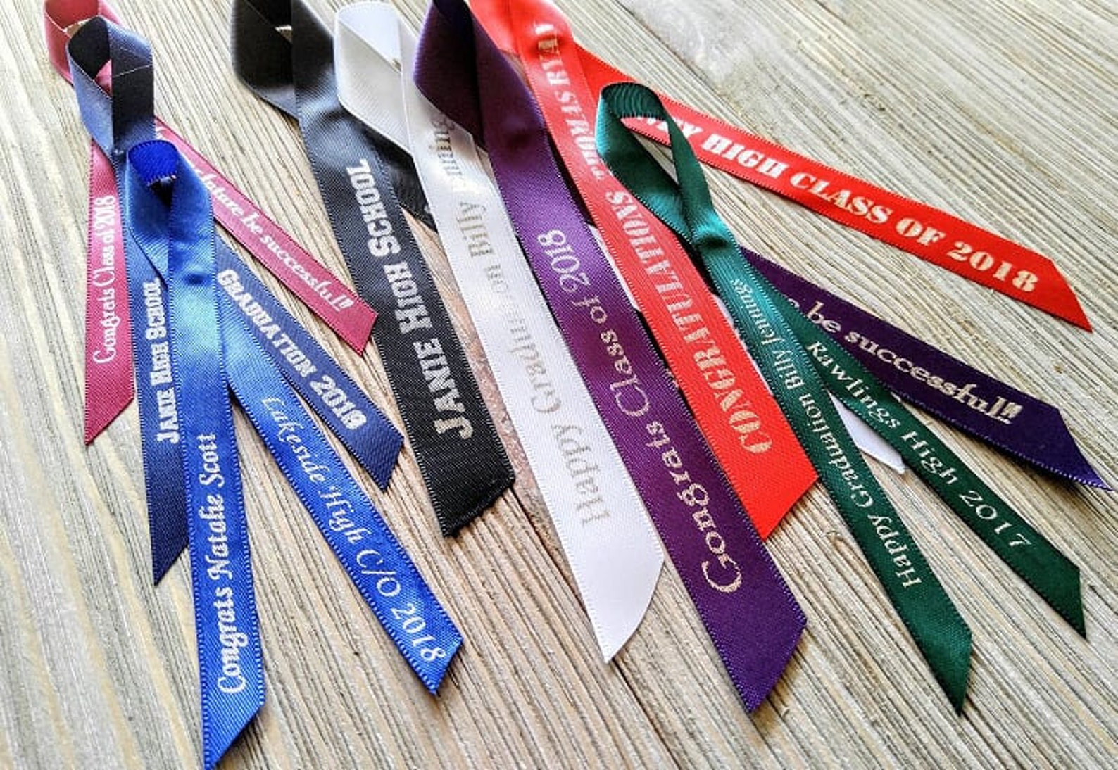 School Graduation Printed Personalized Ribbons All Colors - Etsy
